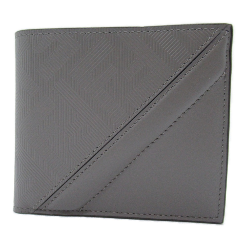 Fendi Shadow Diagonal Bifold Wallet Leather Gray - Gem